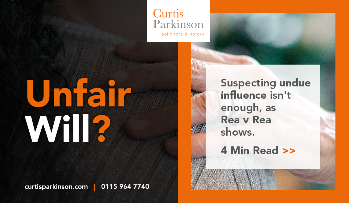 Court of Appeal Finds No Undue Influence in Will Dispute | Curtis Parkinson